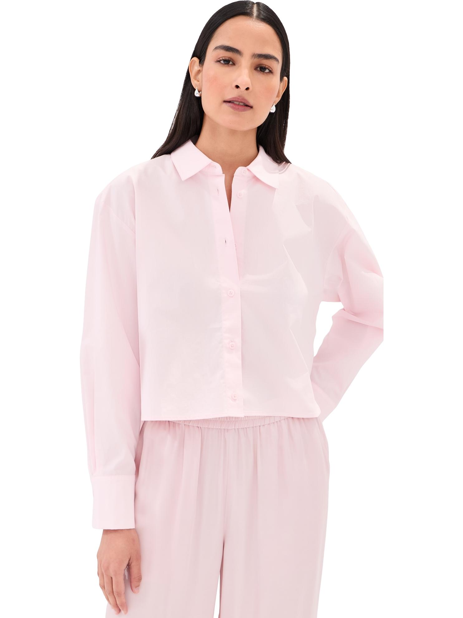LE BOP LE BOP Felicity Boxy Cropped Poplin Button-Down Shirt